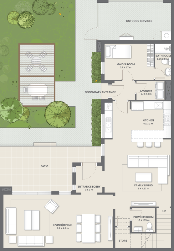 3 Bedroom Courtyard Villa | The Sustainable City Yiti
